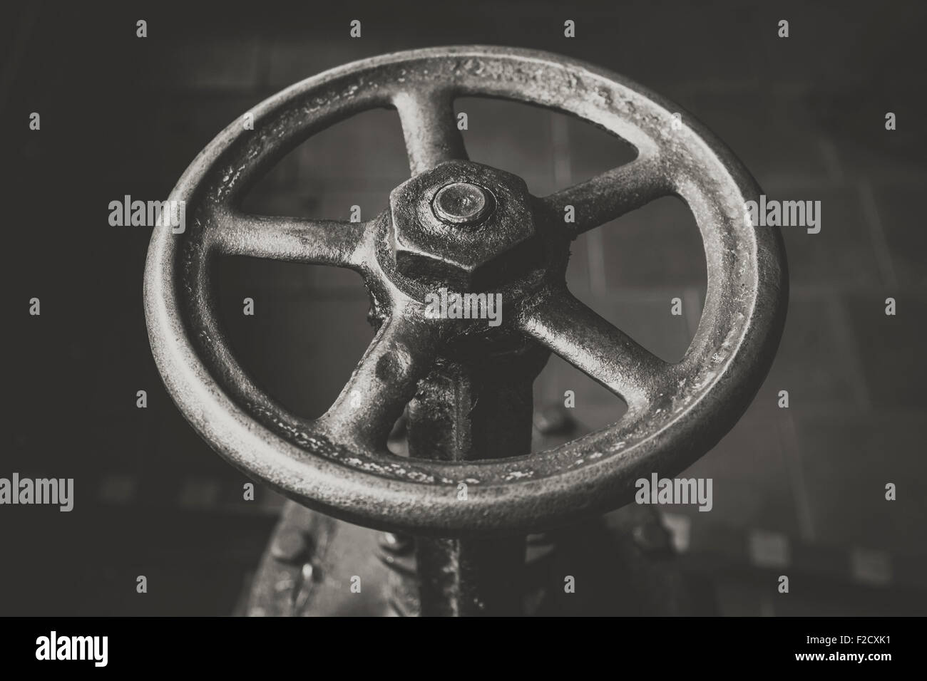 old handwheel of valve. retro style photo Stock Photo - Alamy