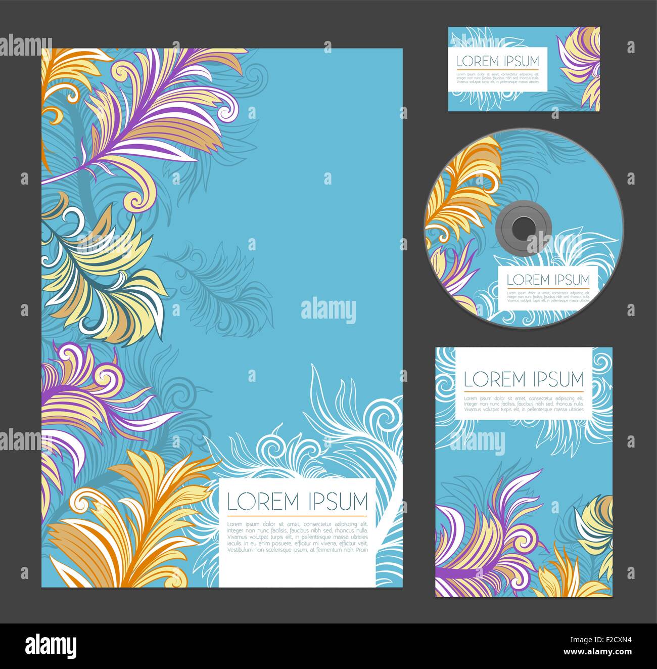 Beautiful corporate identity with feathers Stock Vector Image & Art - Alamy