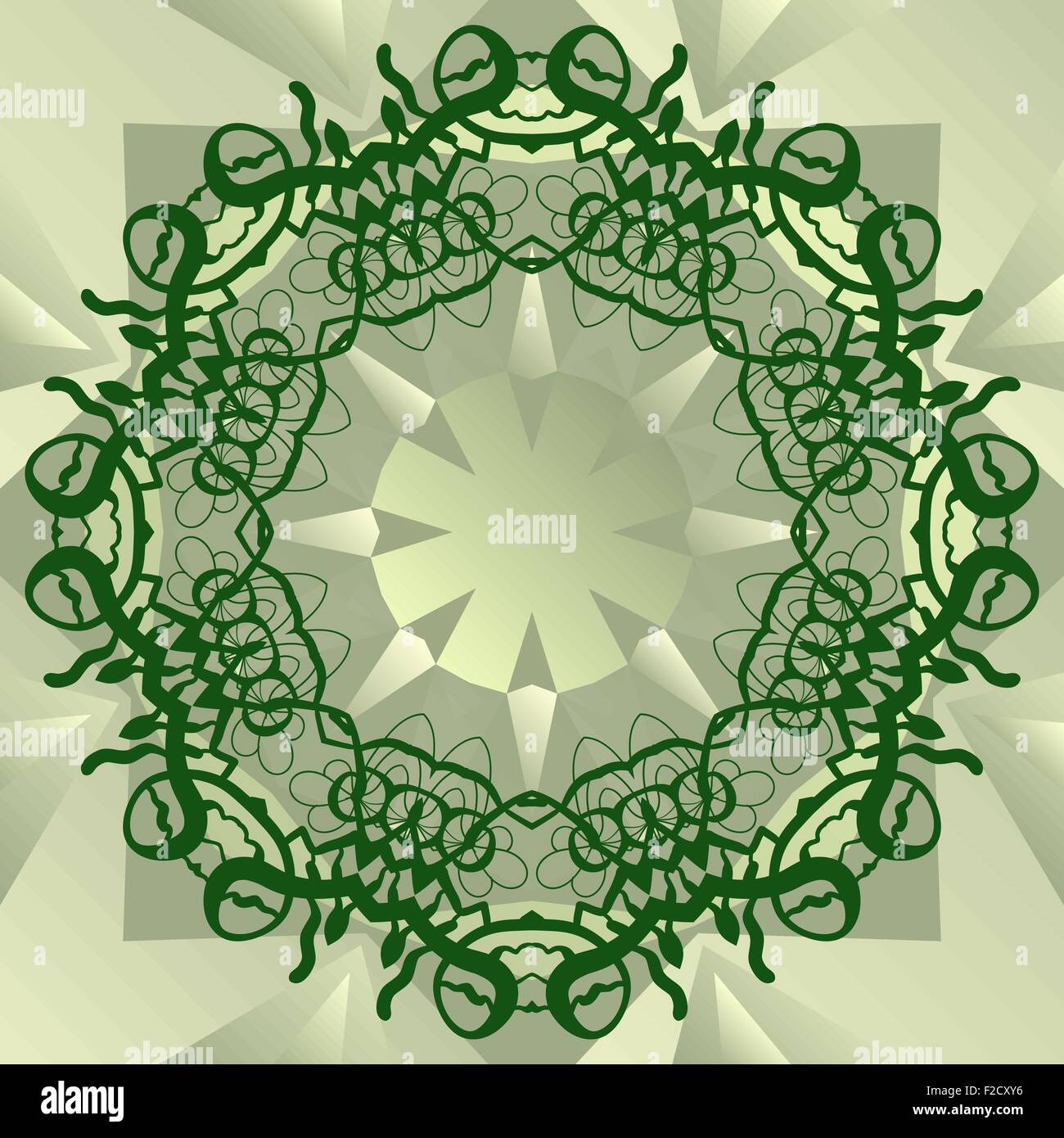 Green stylized mandala blank center for ext banner vector Stock Vector ...