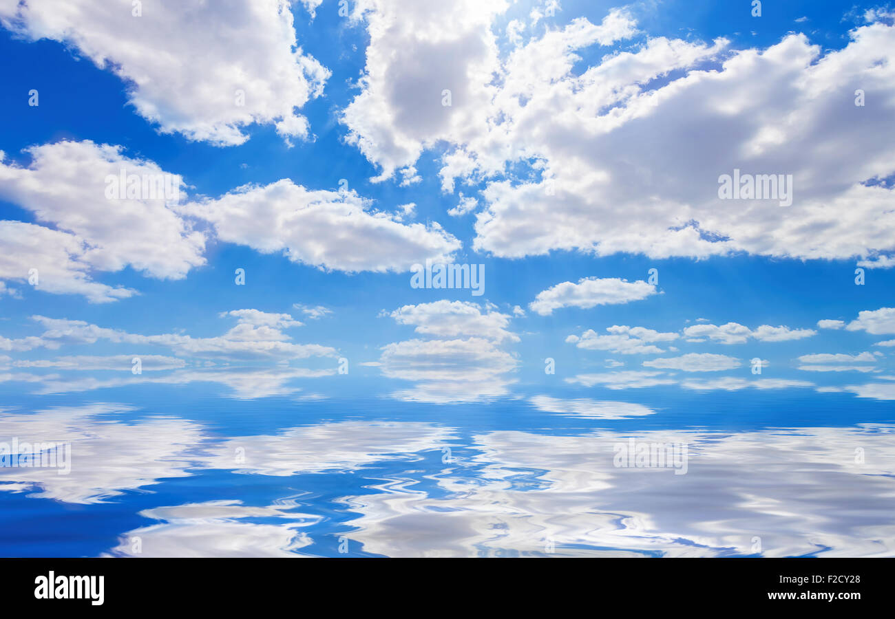 Sky with clouds and reflection Stock Photo - Alamy