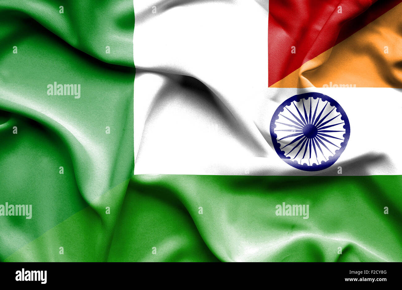 Waving flag of India and Italy Stock Photo - Alamy