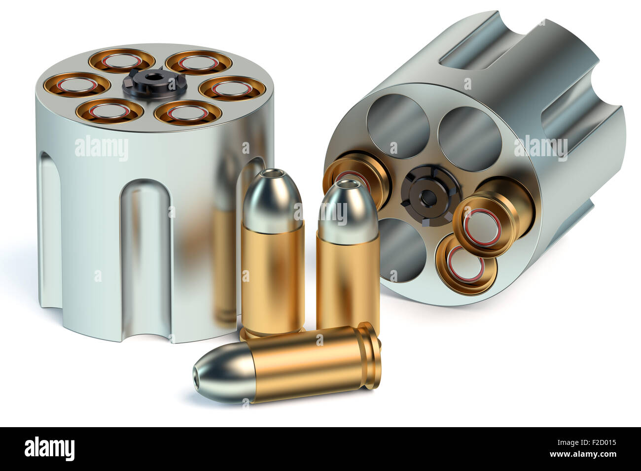 Revolver Cylinder with bullets Stock Photo - Alamy