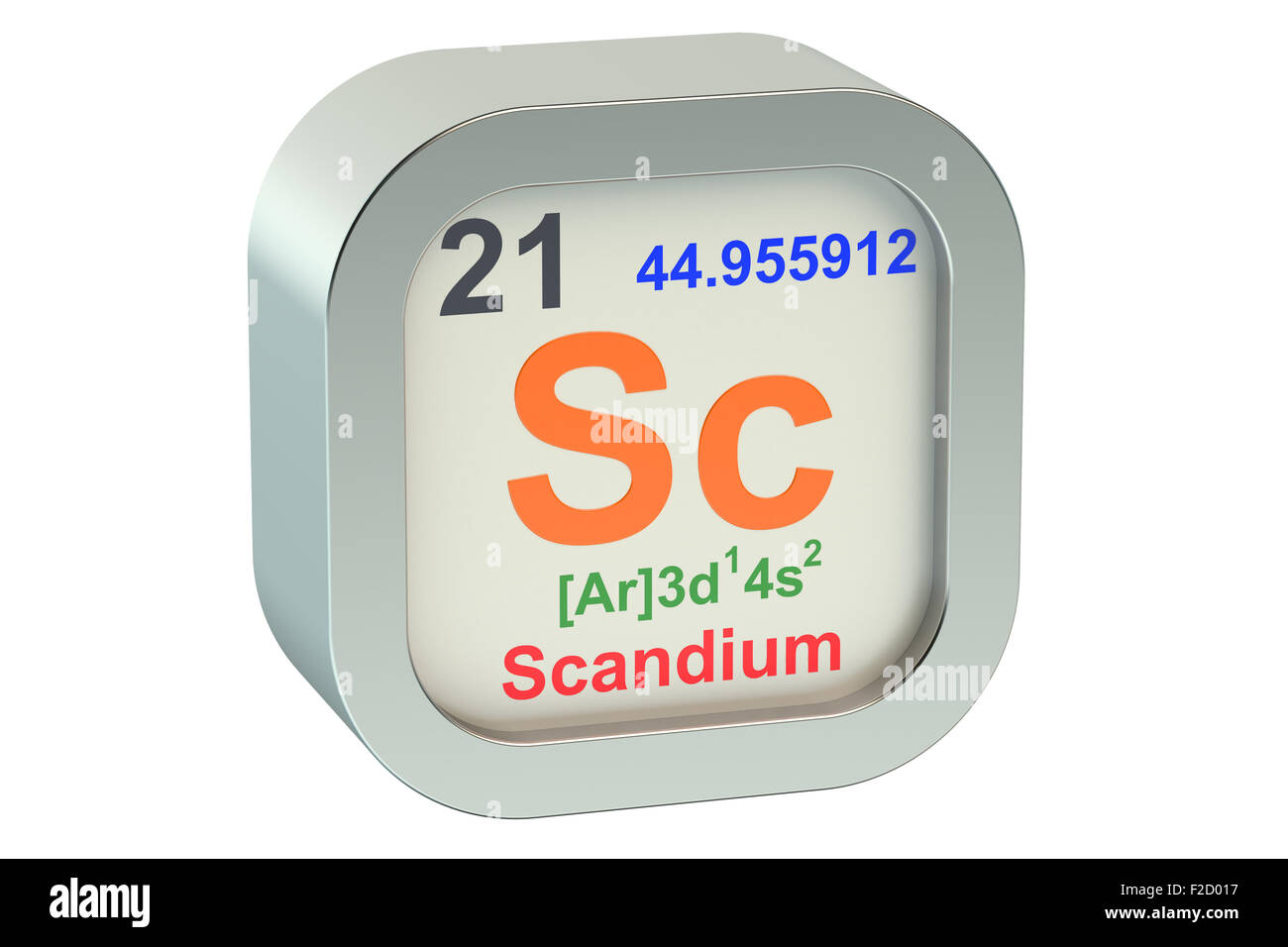 Scandium element symbol isolated on white background Stock Photo - Alamy