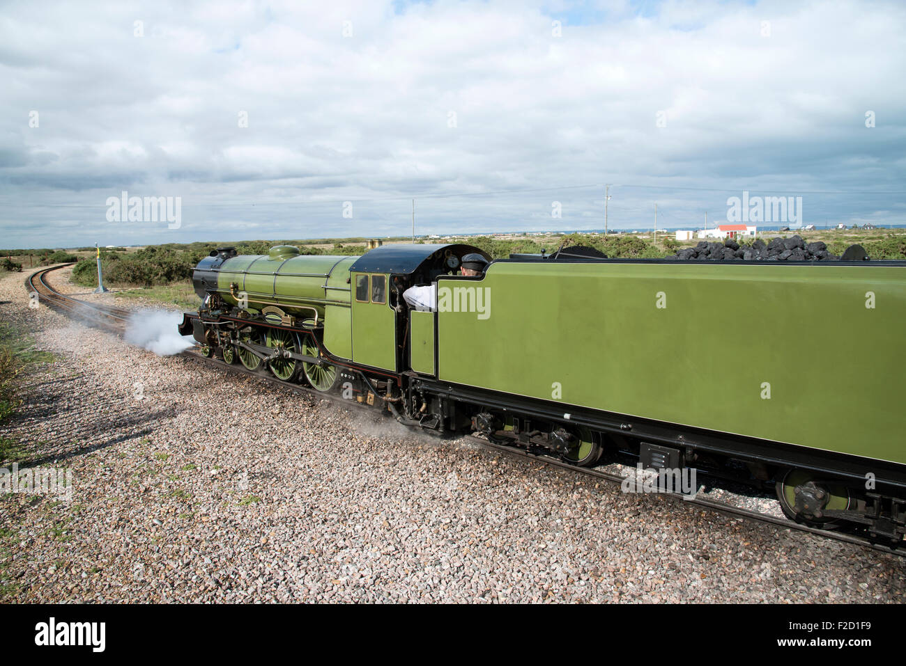 Romney Hythe & Dymchurch Railway. The Green Goddess steam engine at ...