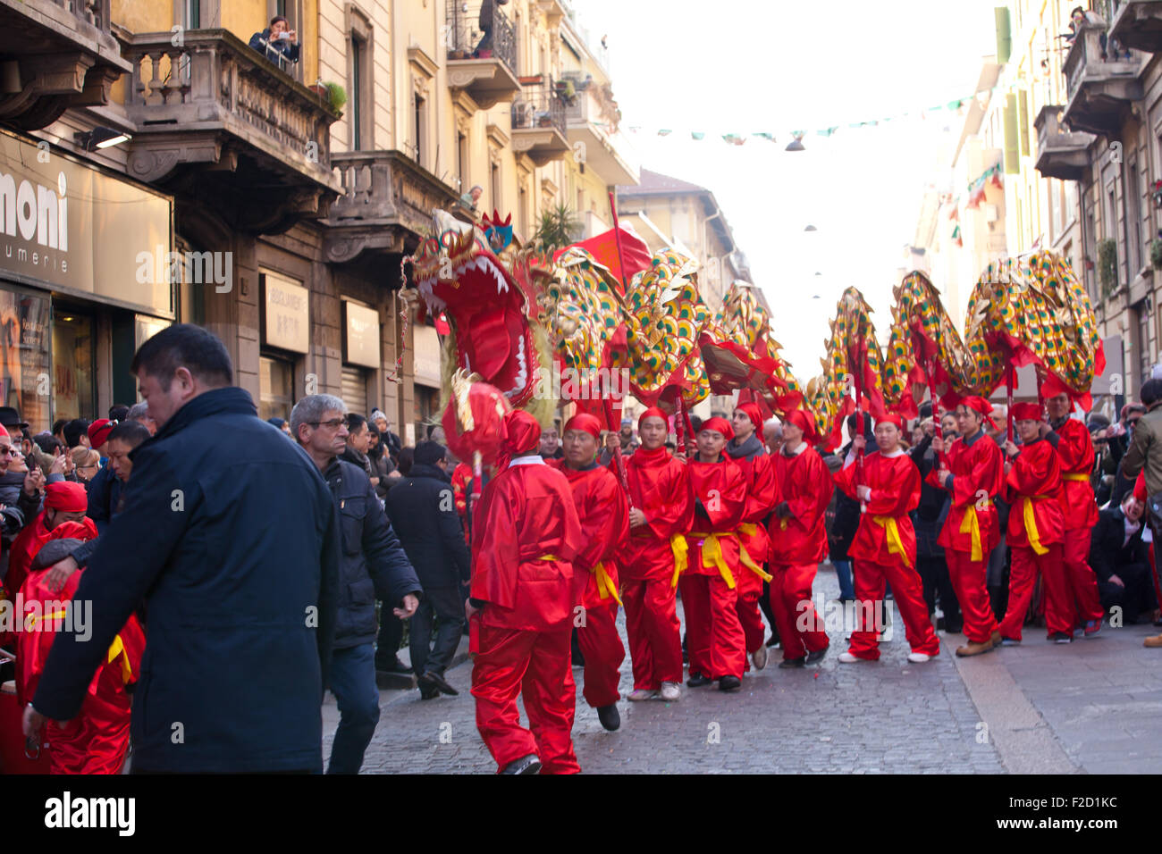 Milan, ITALY - FEBRUARY 10: Chinese New Year parade in Milan on ...