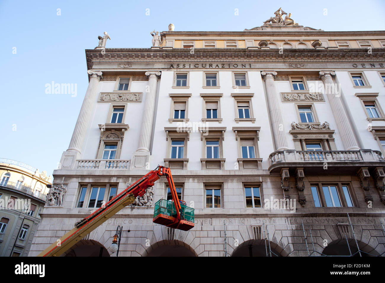 Crane working in the Trieste building Stock Photo - Alamy