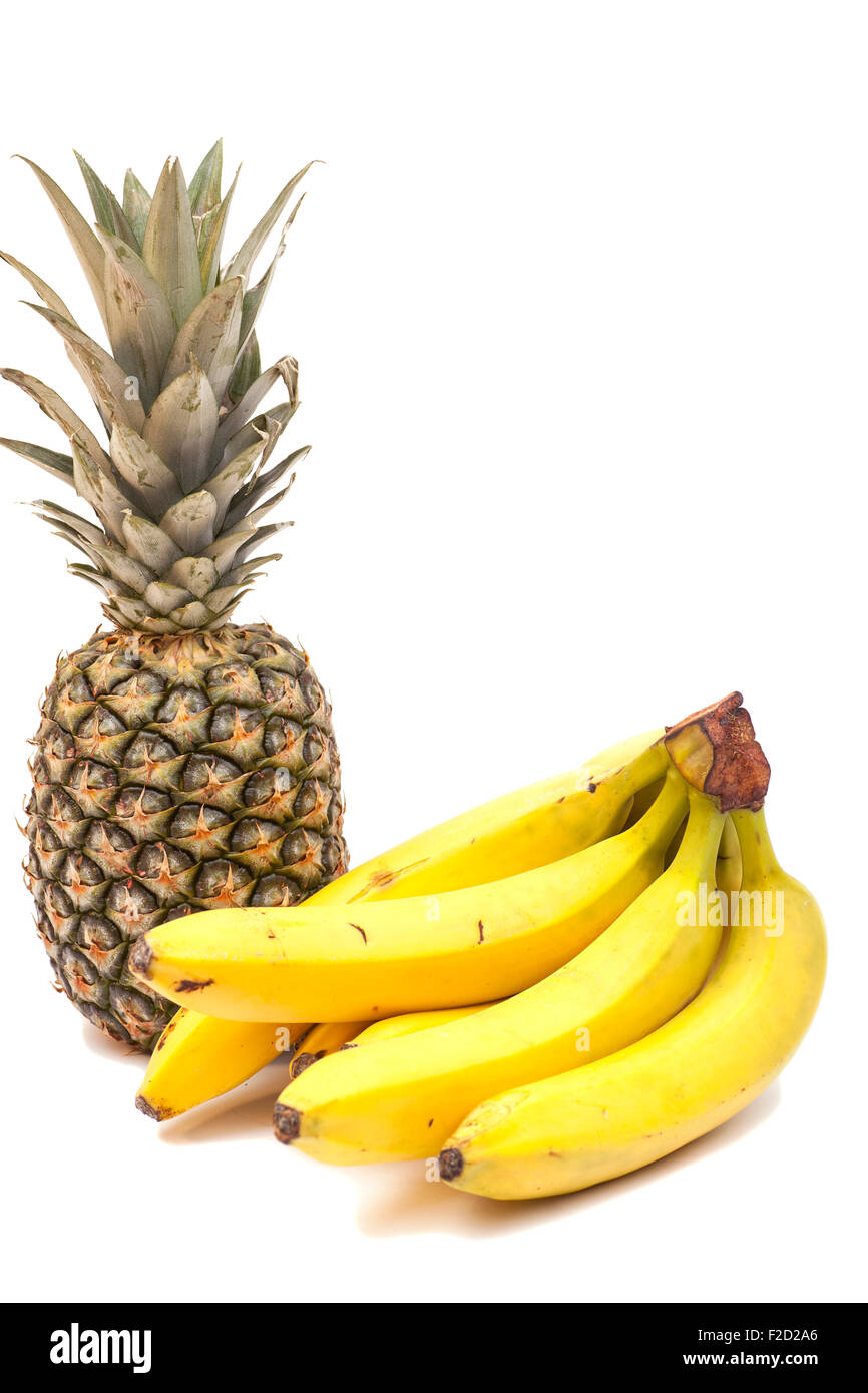 Bunch Of Bananas And Pineapple Stock Photo - Alamy