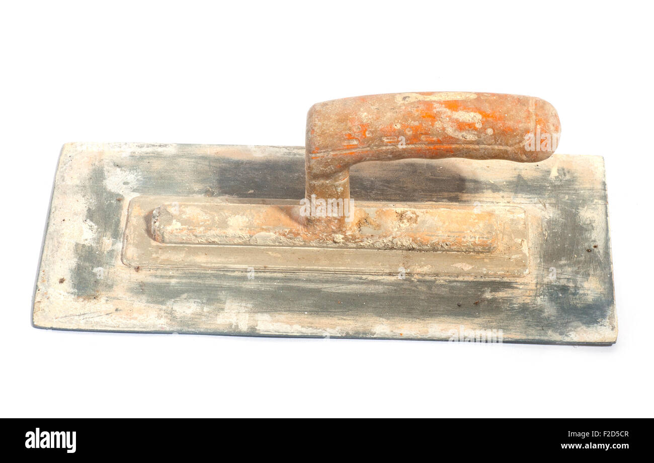 Close up of dirty trowel on white Stock Photo - Alamy