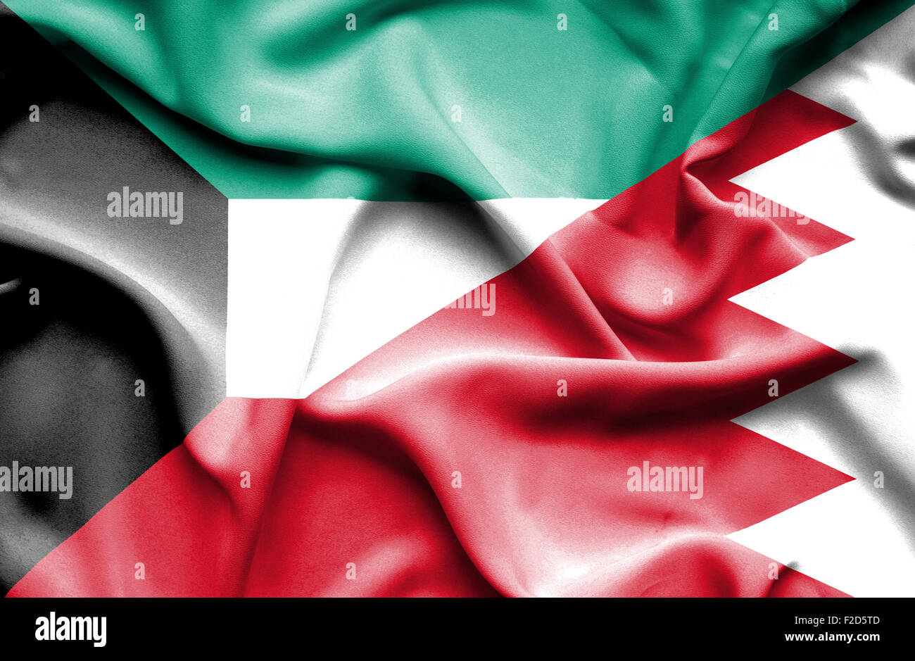 Waving flag of Bahrain and Kuwait Stock Photo - Alamy