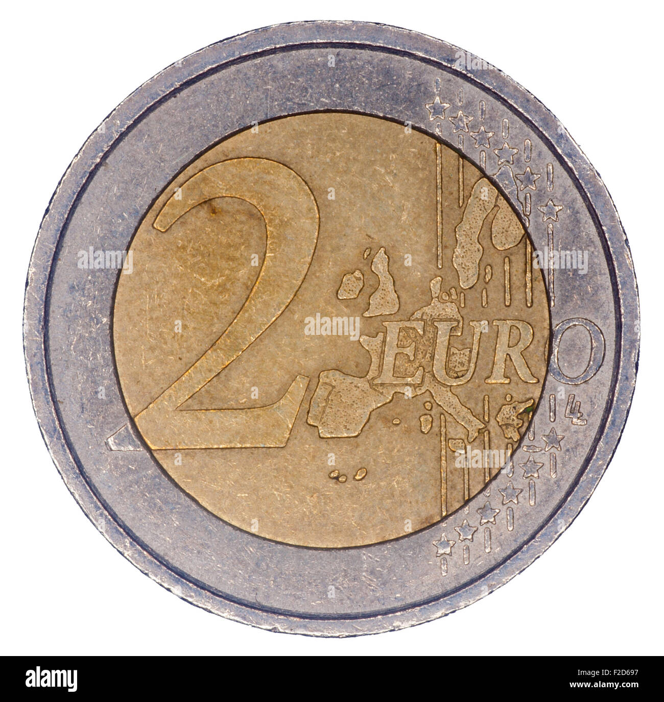 Two euro coin isolated on white background Stock Photo - Alamy