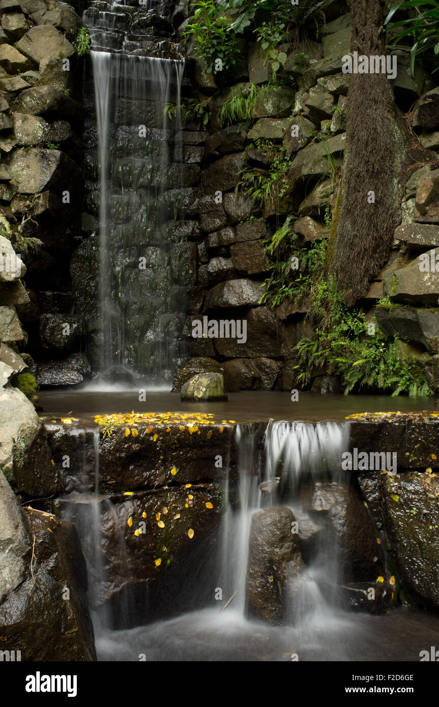 Waterfall at Alfred Nicholas Memorial Gardens, Victoria, Australia ...
