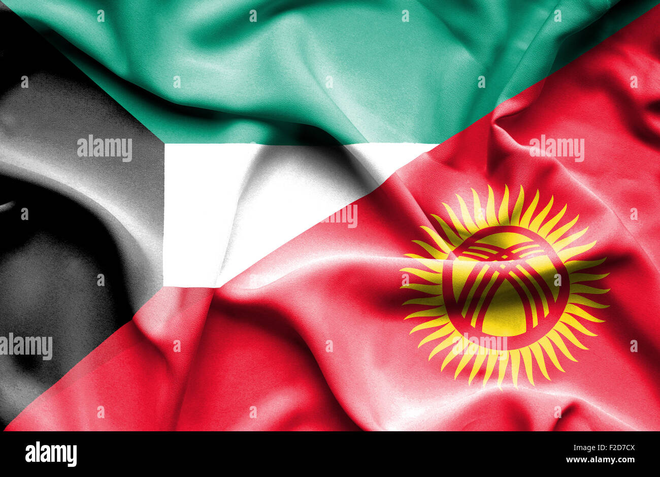Waving flag kyrgyzstan kuwait hi-res stock photography and images - Alamy