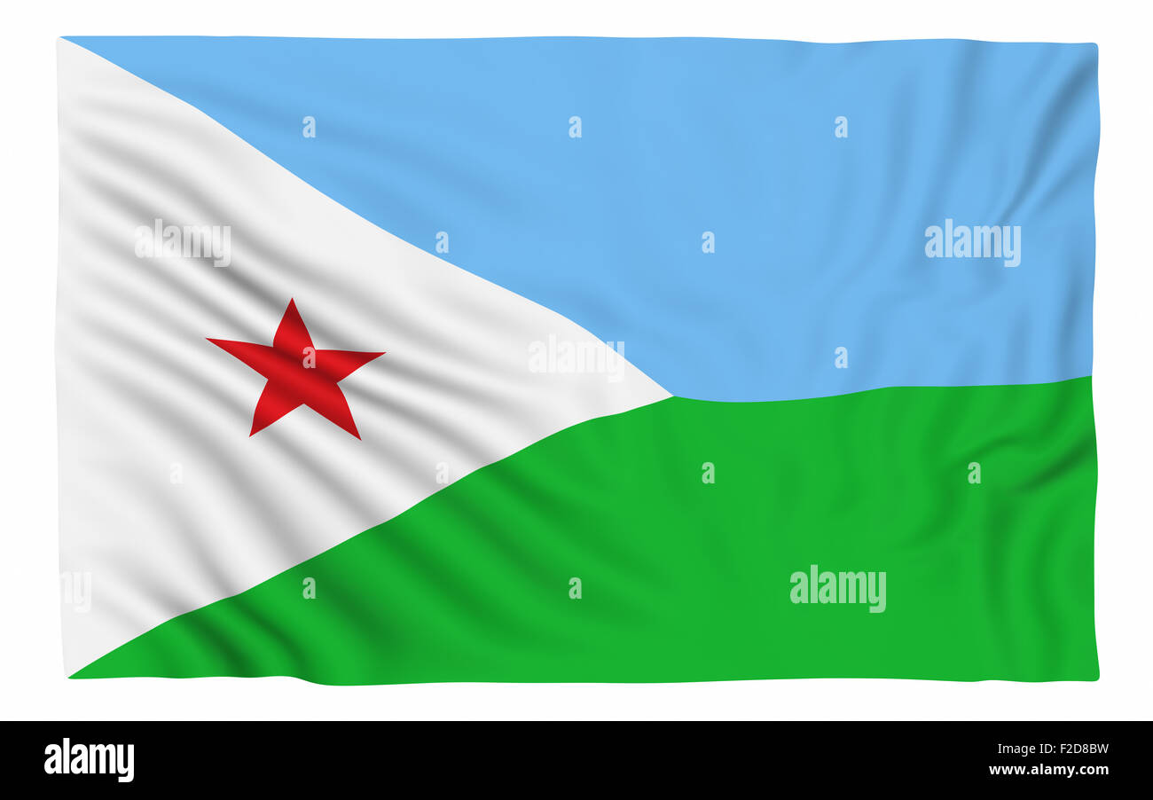 Flag of Djibouti , isolated on white Stock Photo - Alamy