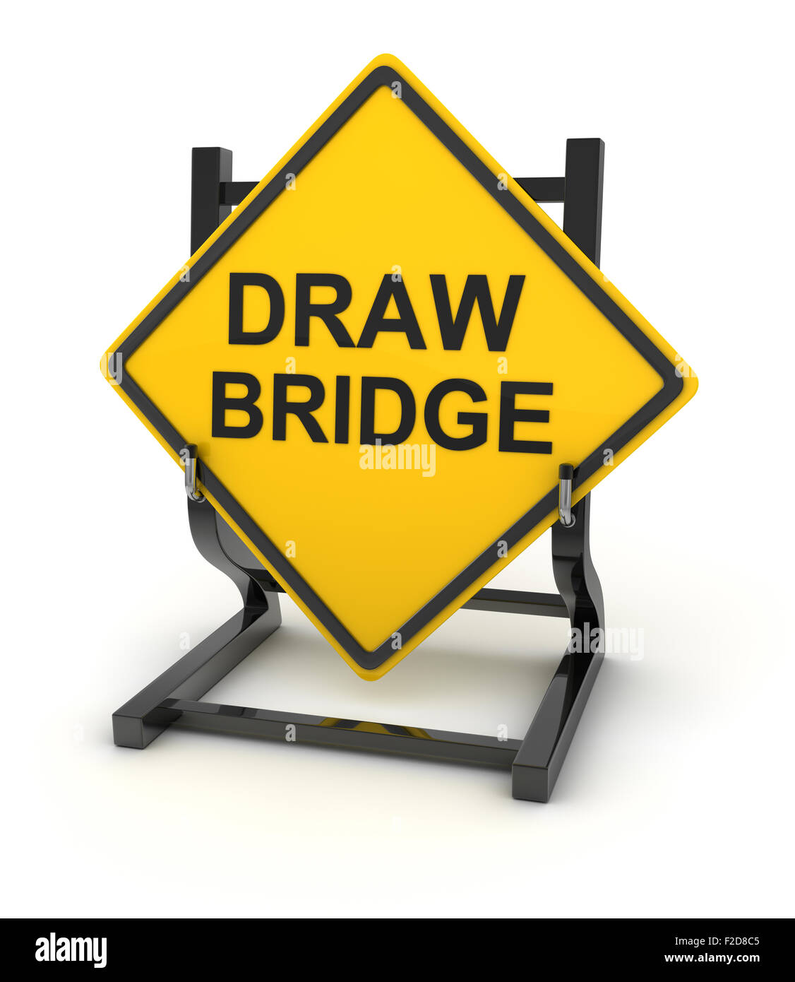 Road sign - draw bridge , This is a computer generated and 3d rendered ...