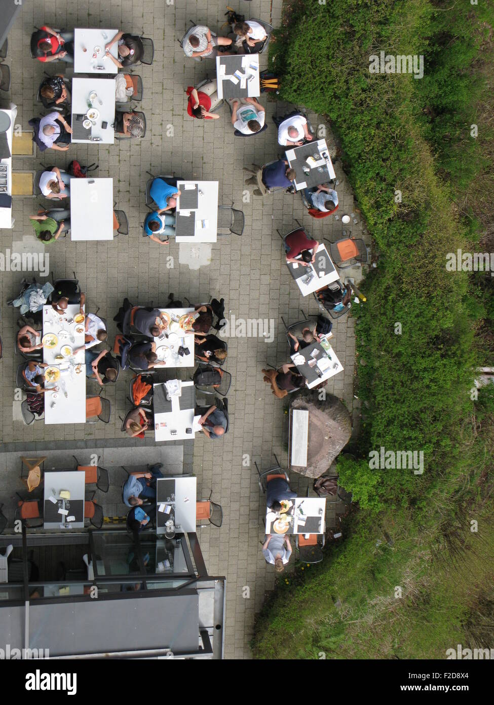 Top view to an open-air restaurant Stock Photo - Alamy