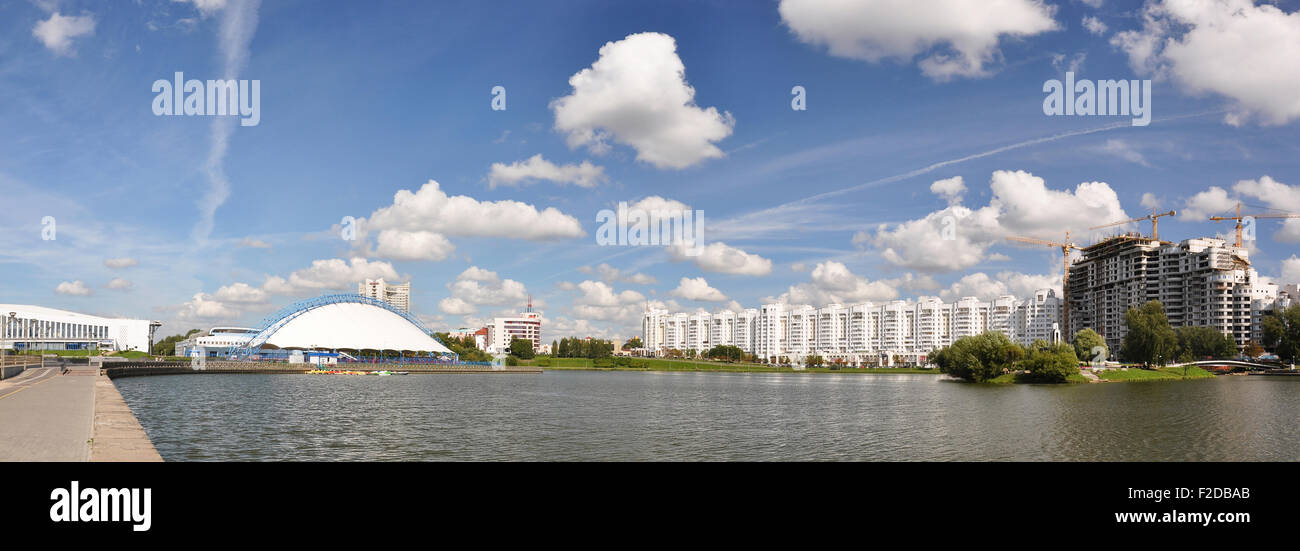 Panorama of Minsk across Svisloch river Stock Photo - Alamy