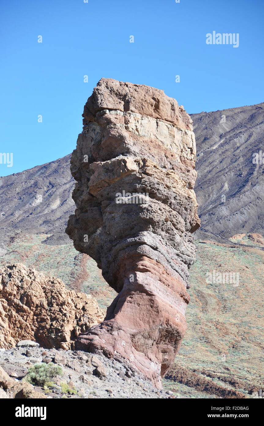 The famous Finger Of God rock formation and Teide volcano. Tenerife ...