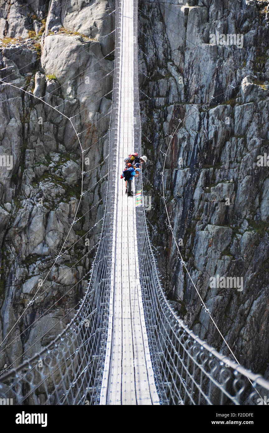 Trift Bridge, the longest 170m pedestrian-only suspension bridge in the ...