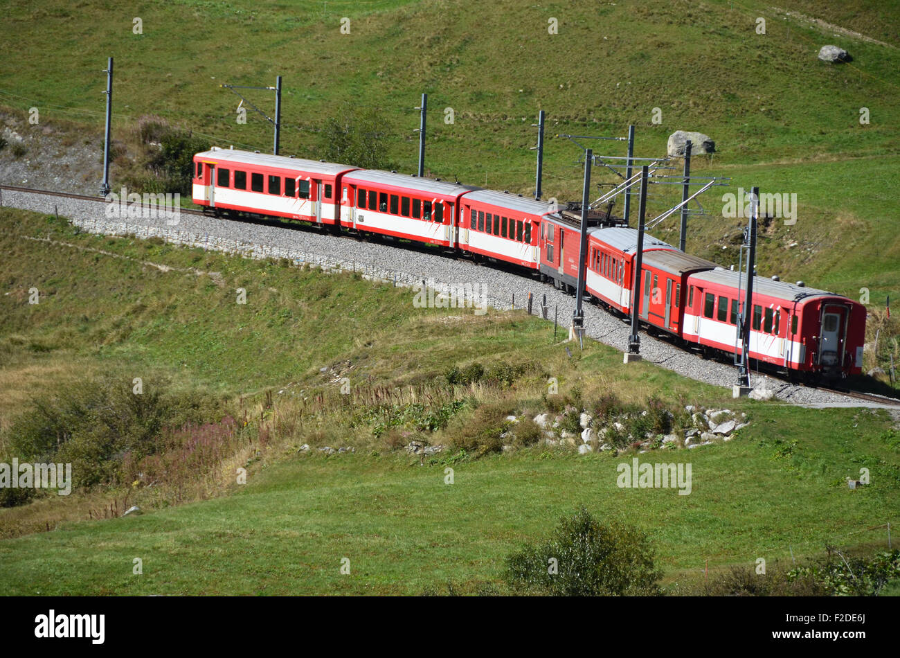 Alpine express at Furka pass, Switzerland Stock Photo - Alamy