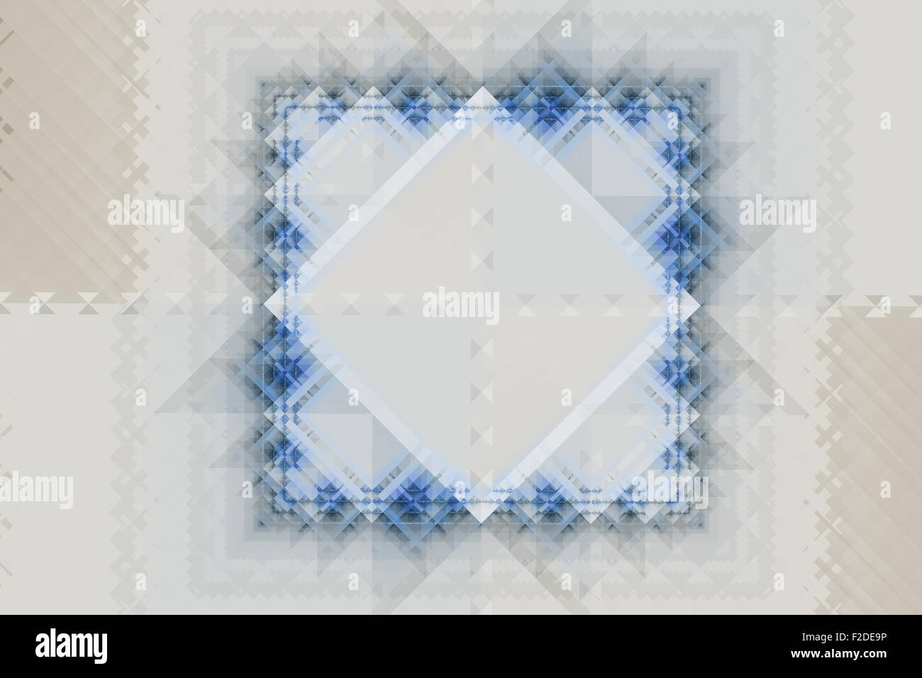 Abstract symmetric pattern with squares and triangles. Frosted ...