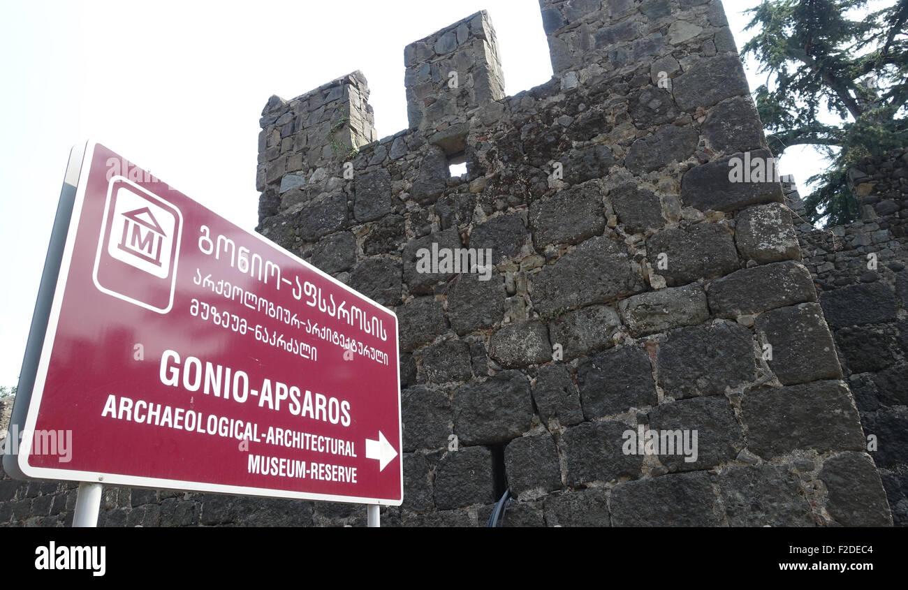 Sign Gonio Fortess near Batumi, Georgia, Central Asia Stock Photo - Alamy
