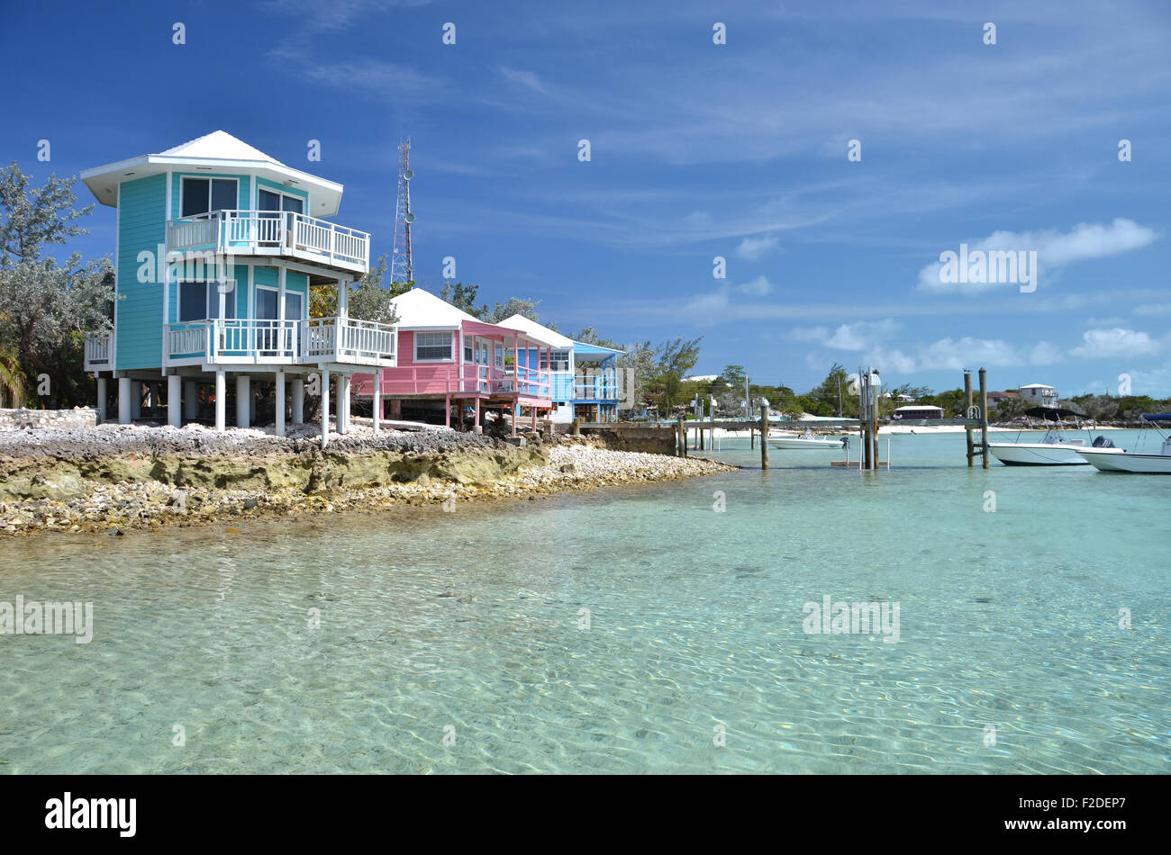Staniel Cay Yacht Club. Exumas, Bahamas Stock Photo - Alamy
