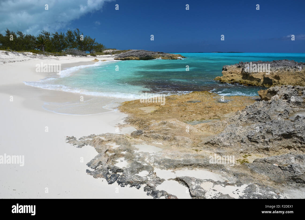 Desert beach of Little Exuma, Bahamas Stock Photo - Alamy