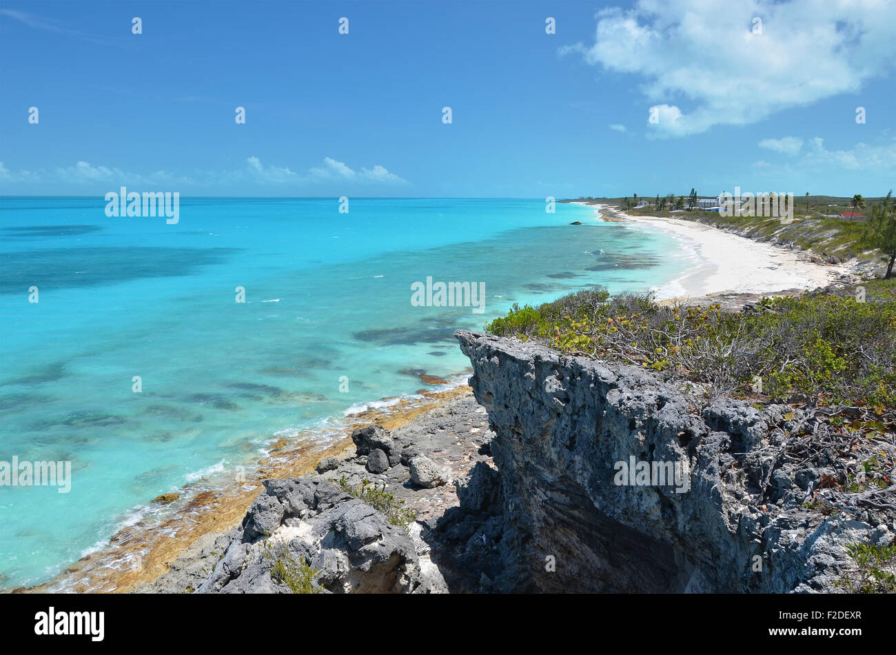 Desert beach of Little Exuma, Bahamas Stock Photo - Alamy