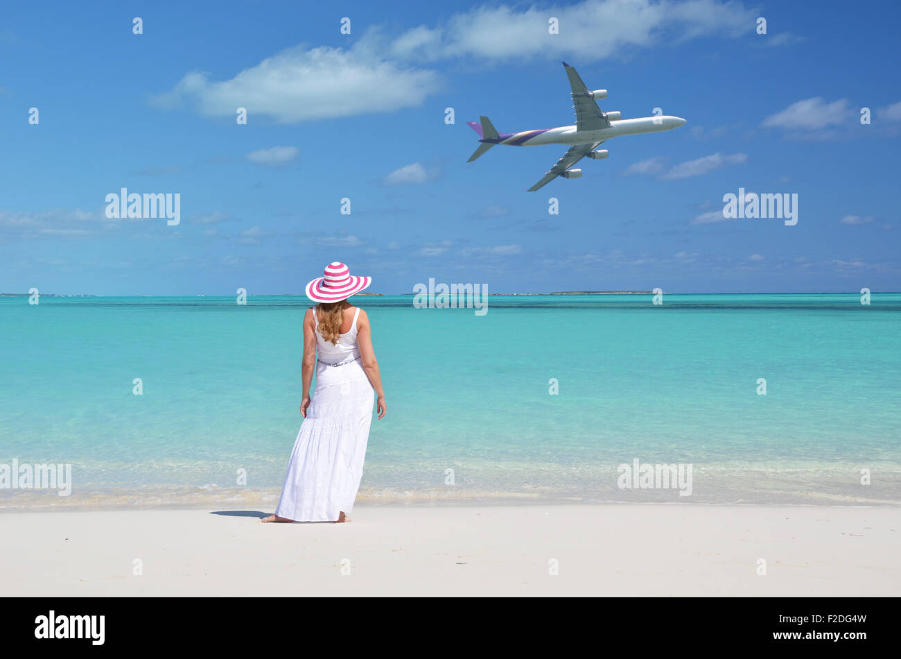 Beach scene, Great Exuma, Bahamas Stock Photo - Alamy