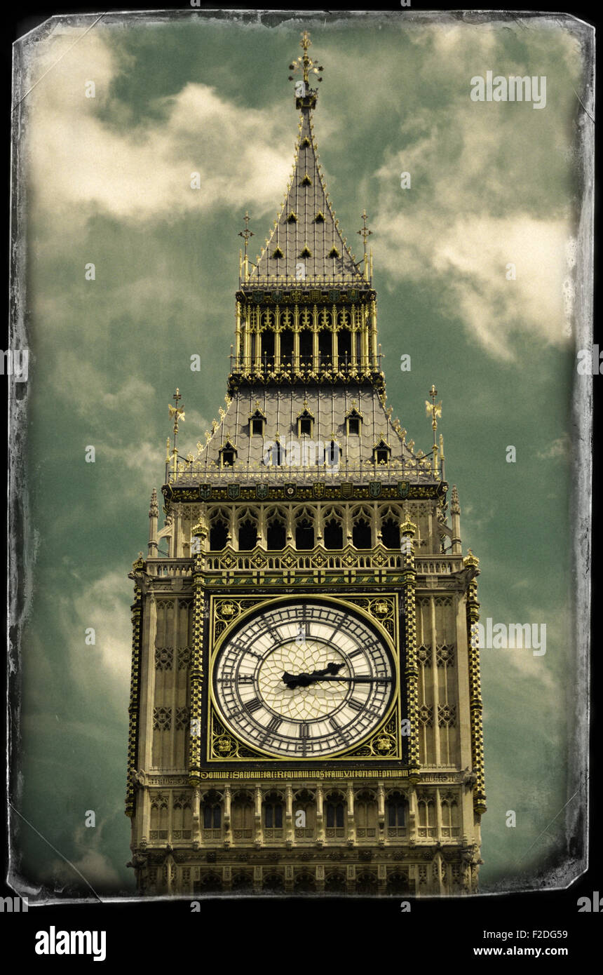 Vintage photo of Big Ben Stock Photo - Alamy