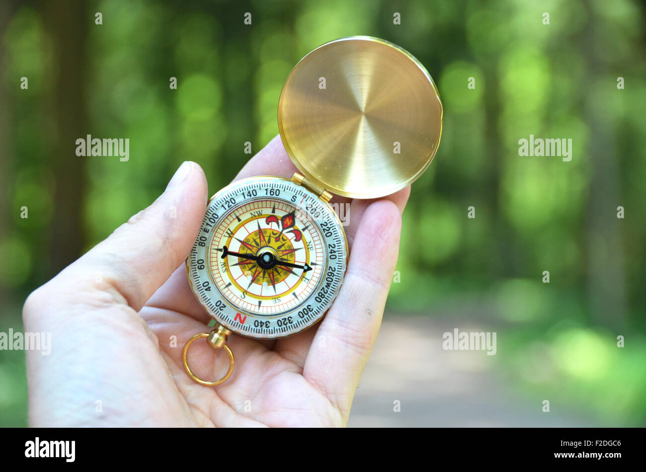 Compass in the hand Stock Photo - Alamy