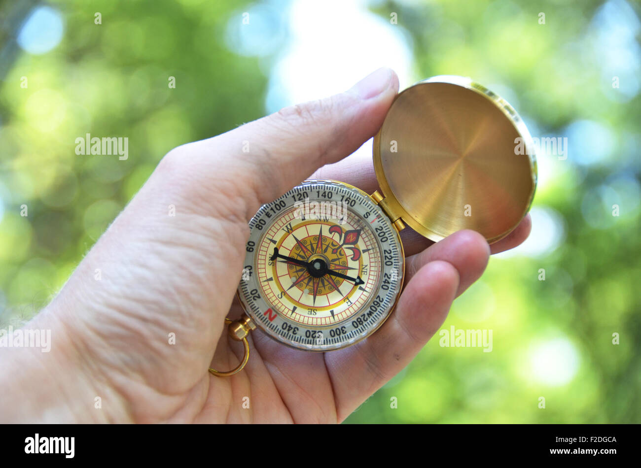 Compass in the hand Stock Photo - Alamy