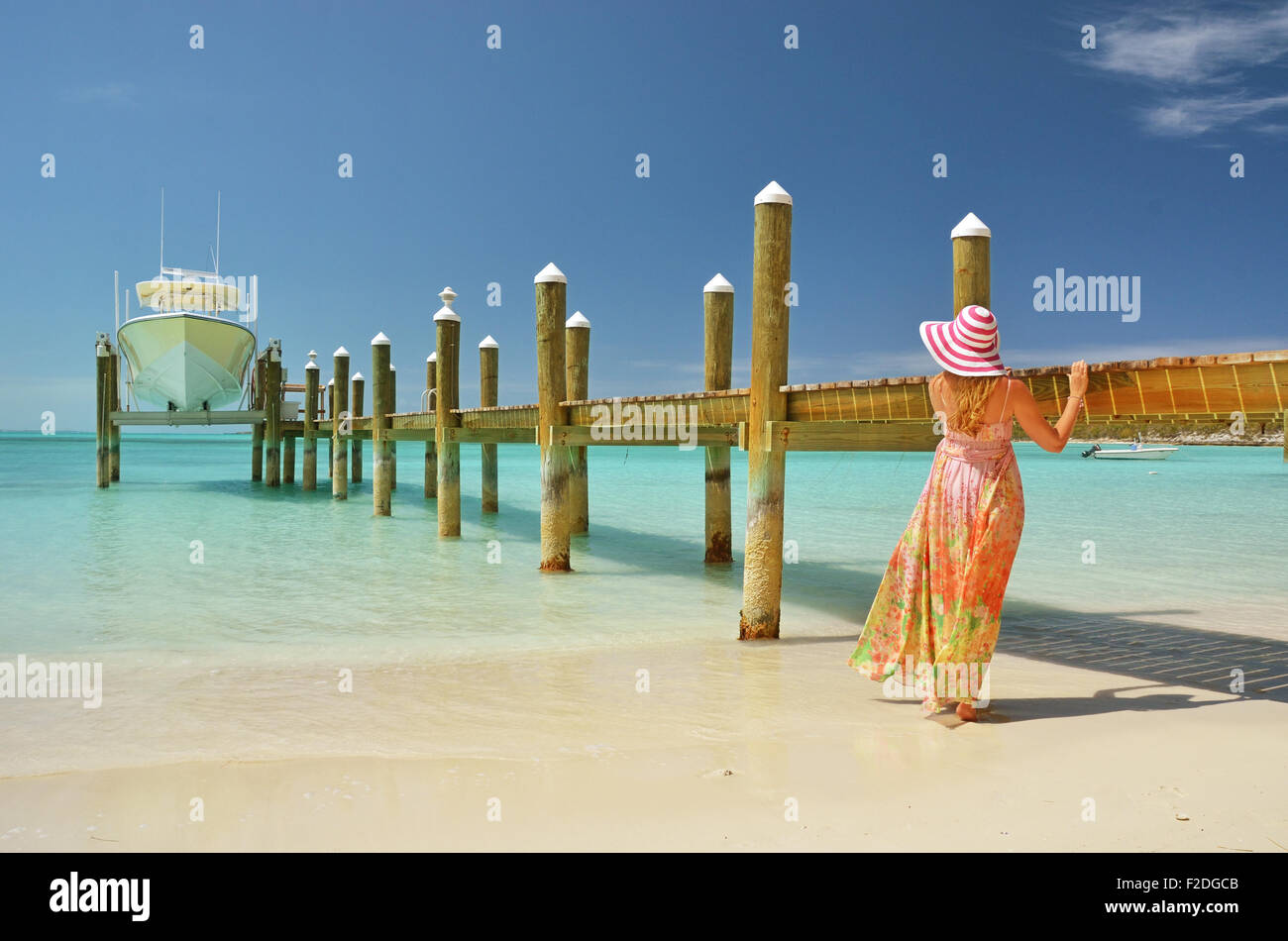 Beach scene. Exuma, Bahamas Stock Photo - Alamy