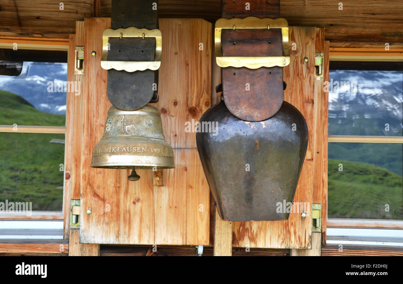 Traditional Swiss cowbells Stock Photo - Alamy