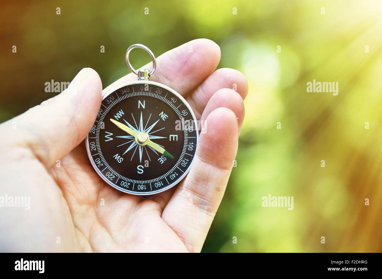 Compass in the hand Stock Photo - Alamy