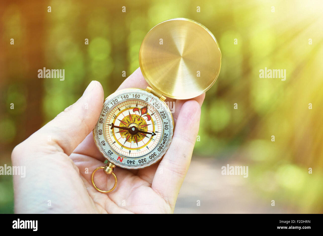Compass in the hand Stock Photo - Alamy
