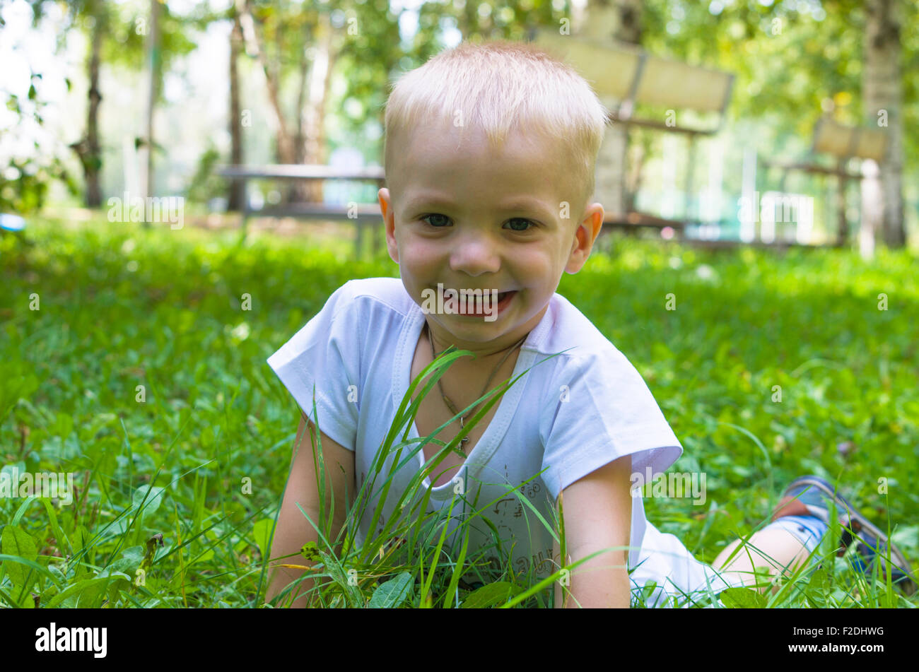 the child,2 years,walk,pleasure,game,a smile,summer,park,the nature ...