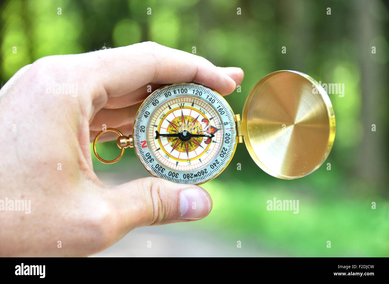 Compass in the hand Stock Photo - Alamy