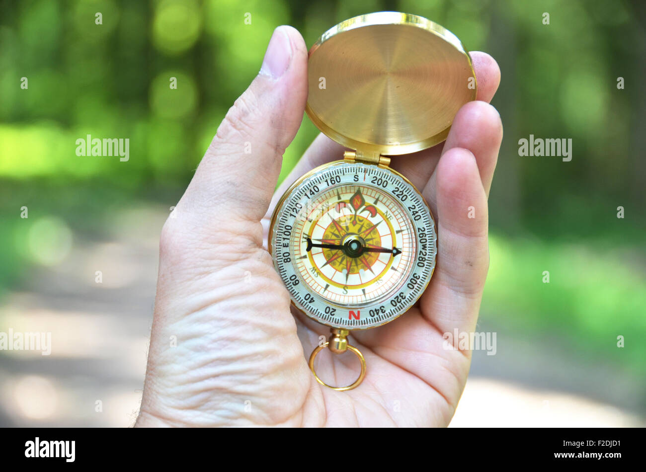 Compass in the hand Stock Photo - Alamy