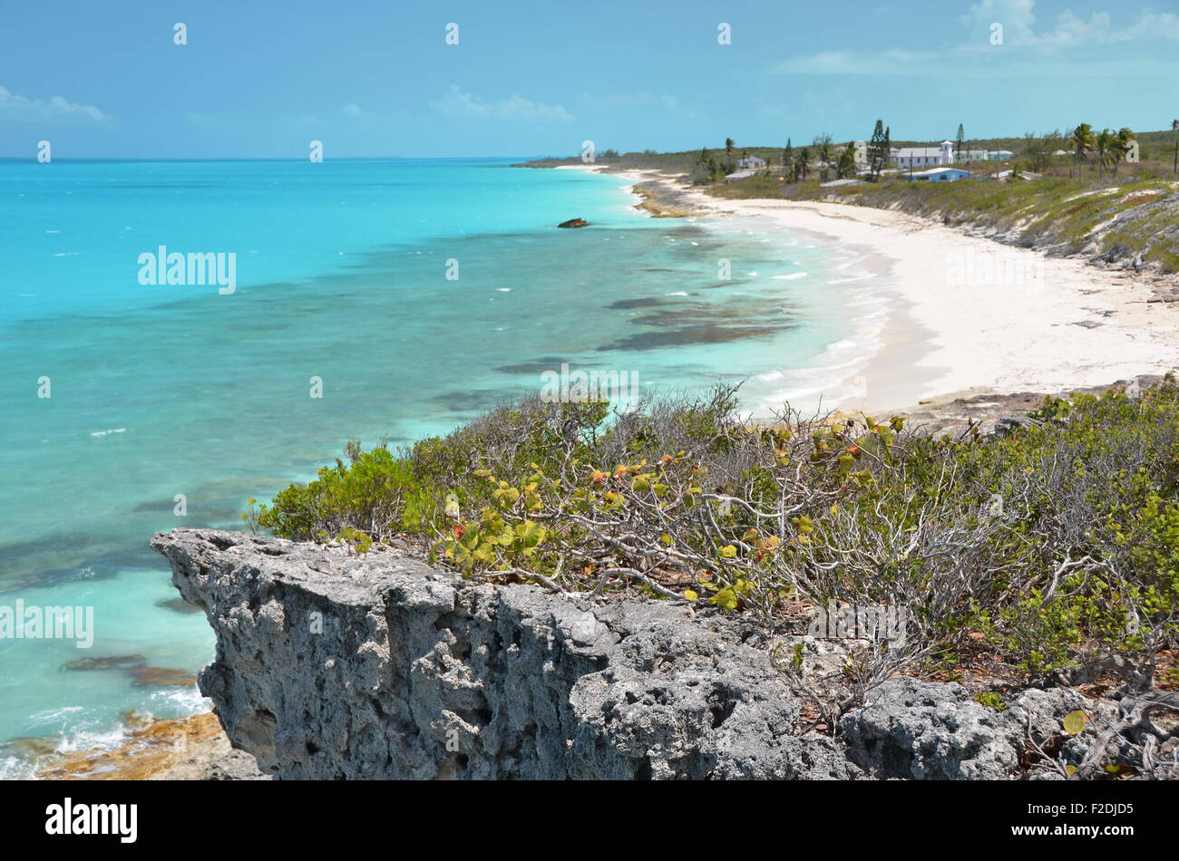 Coast line of Little Exuma, Bahamas Stock Photo - Alamy