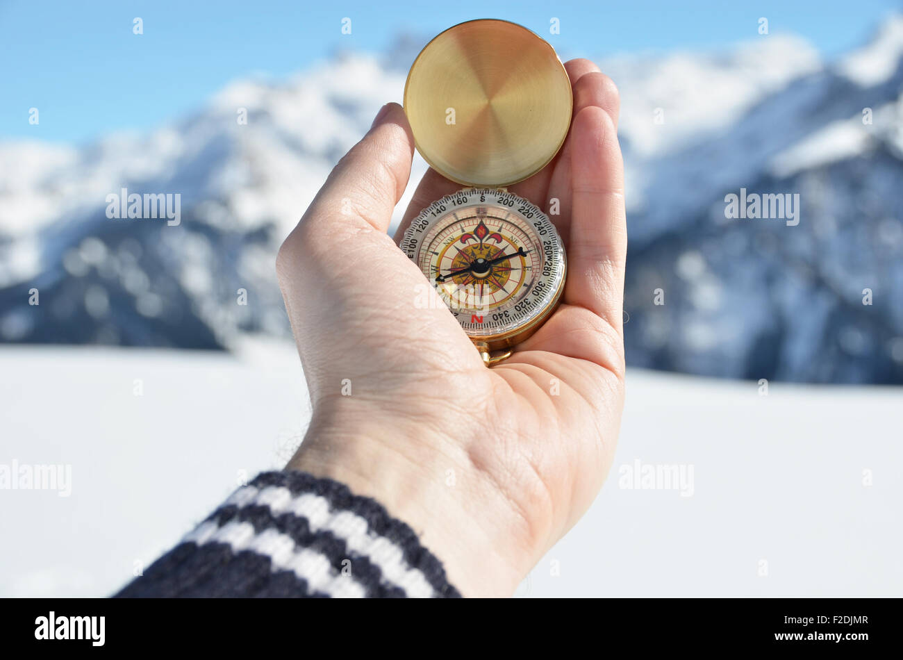 Compass in the hand Stock Photo - Alamy
