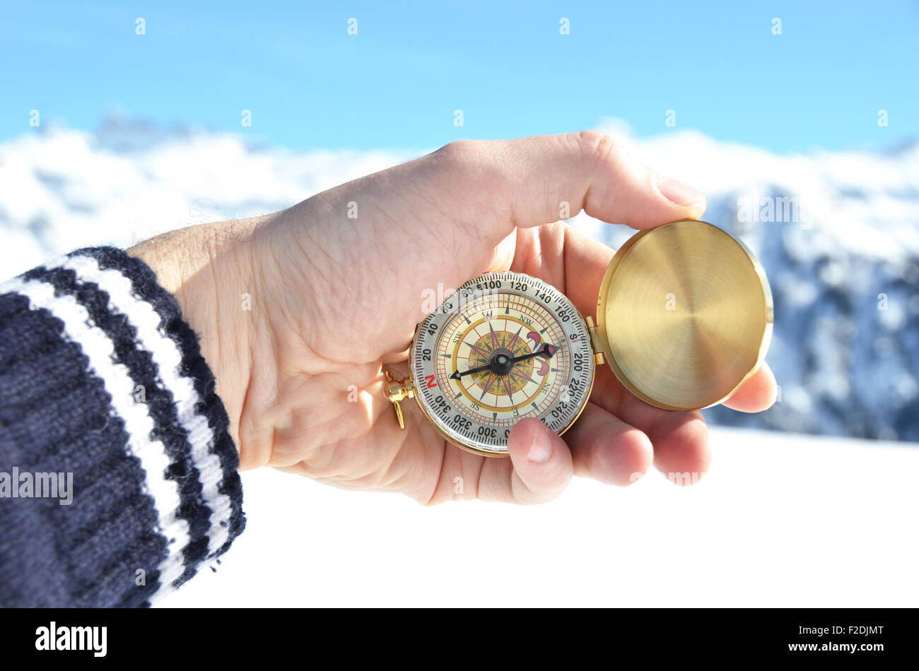 Compass in the hand Stock Photo - Alamy
