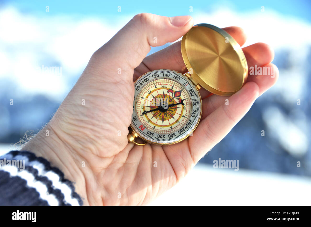 Compass in the hand Stock Photo - Alamy