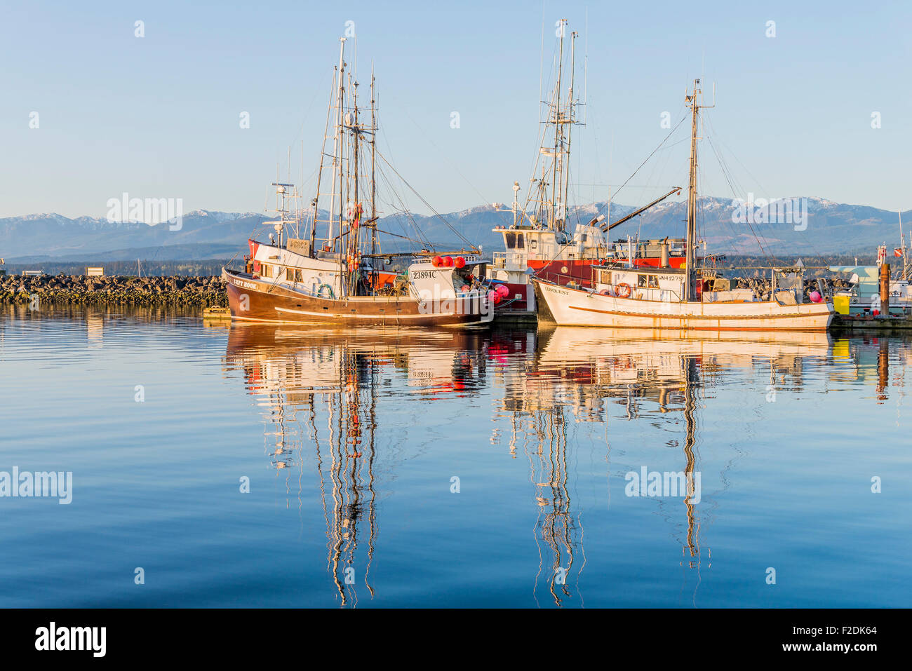 Fishing boats, Comox Harbor, Vancouver Island, British Columbia, Canada ...