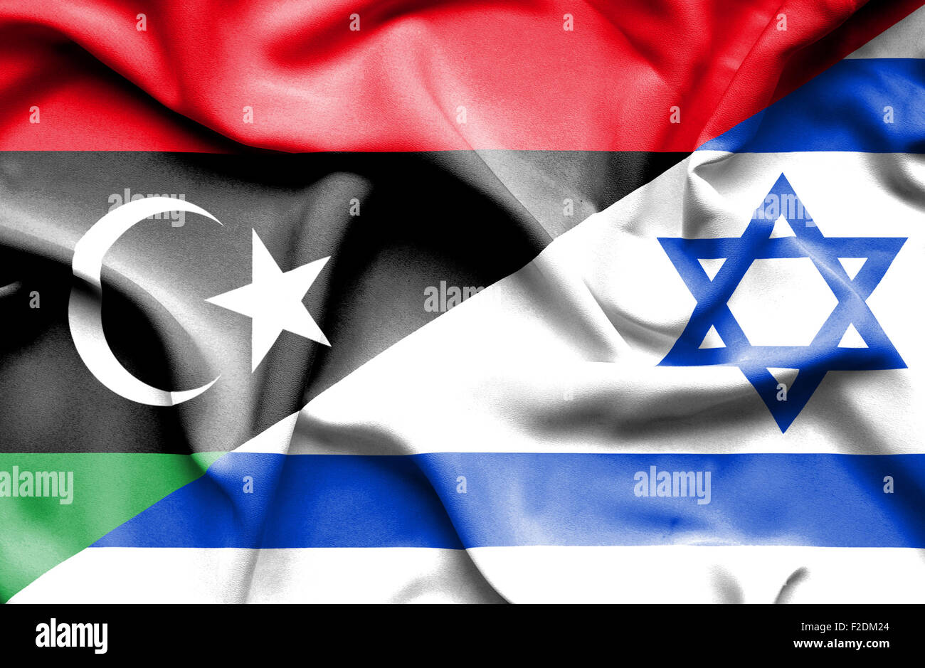 Waving flag of Israel and Libya Stock Photo - Alamy