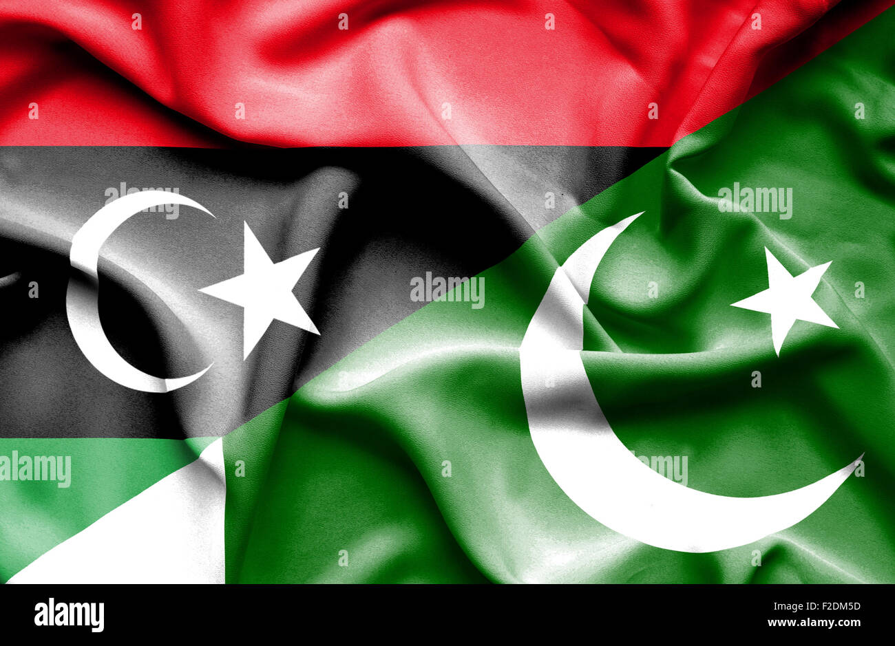 Waving flag of Pakistan and Libya Stock Photo - Alamy