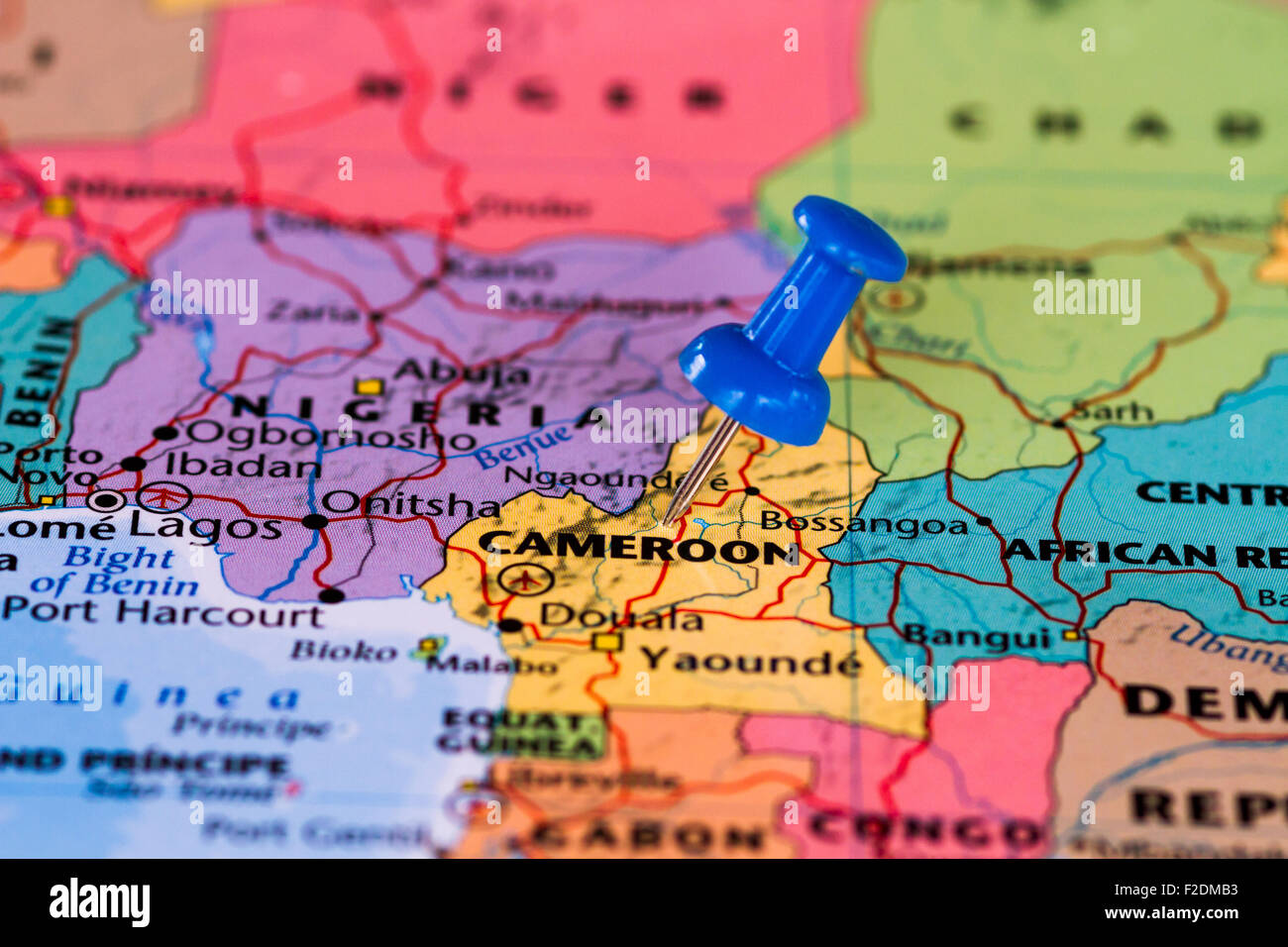 Cameroon country border map hi-res stock photography and images - Alamy