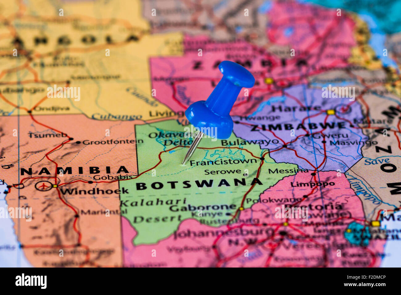 Botswana map, road hi-res stock photography and images - Alamy