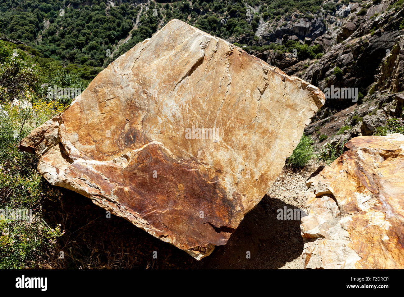 A huge rockfall rock boulder thing Stock Photo - Alamy