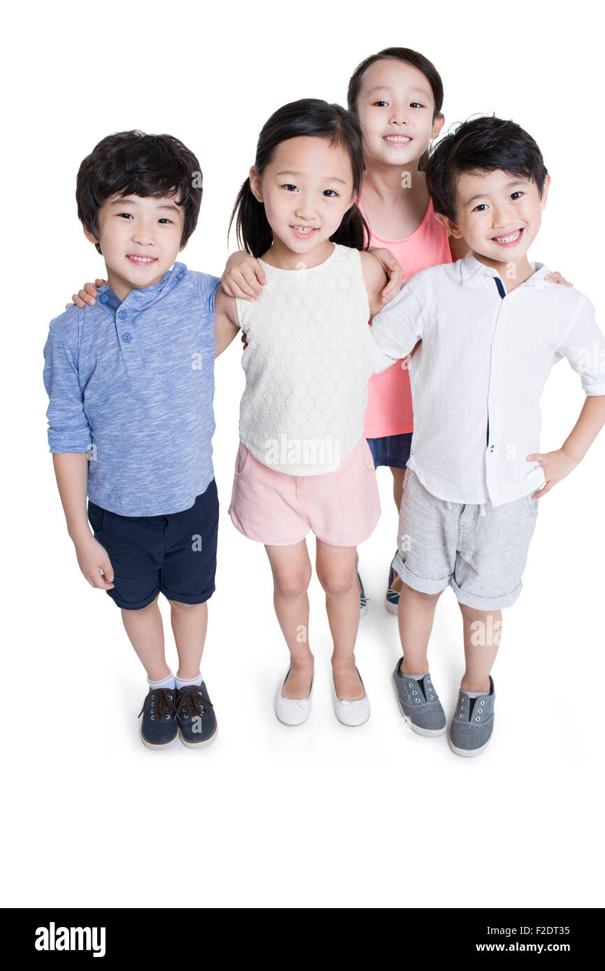 Children arm around shoulder Cut Out Stock Images & Pictures - Alamy